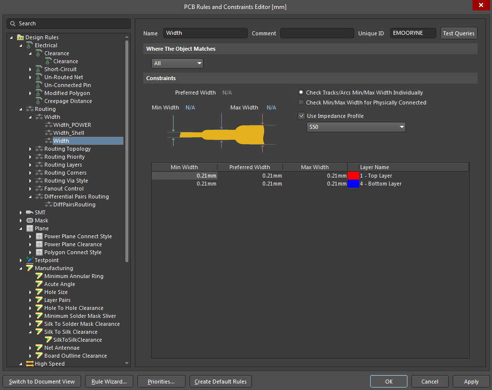 Defining Rules for a PCB | Altium App StartPage